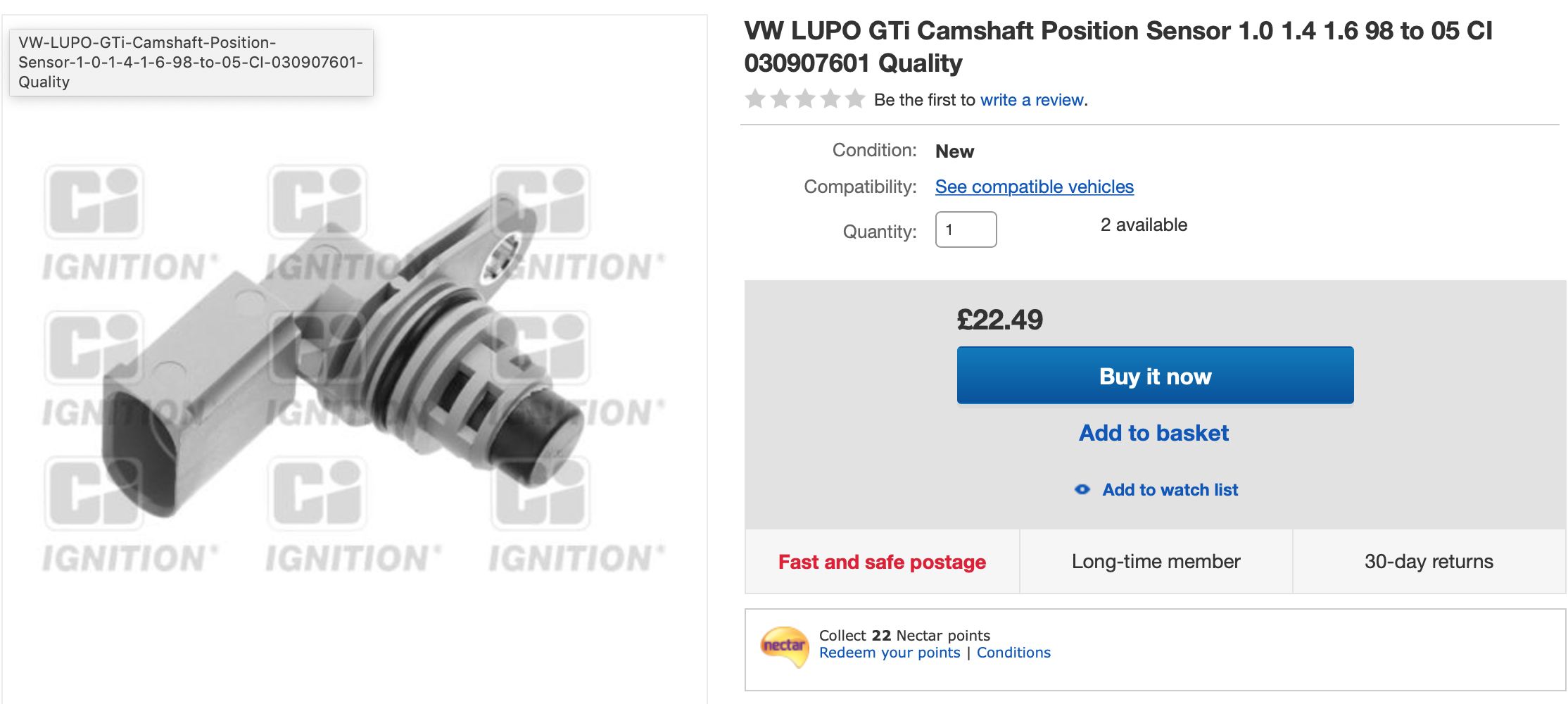 I got a error code P0010, P0455. You guys know the number of parts ...